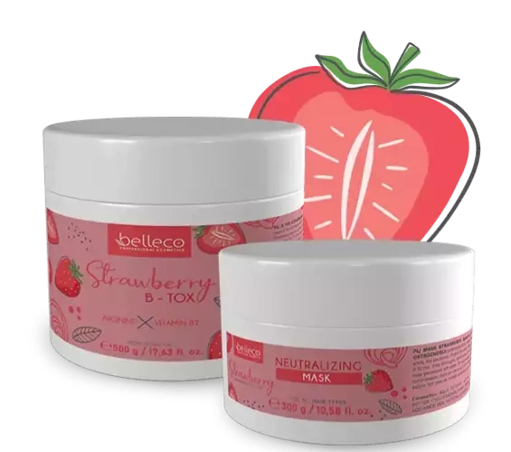Belleco Zestaw B-tox Truskawkowy 500 g + Maska 300 g - sklep Fryzart.pl